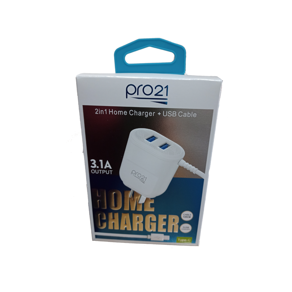CARGADOR PRO21 3.1A TIPO C CARGA RAPIDA. – SUDOKU